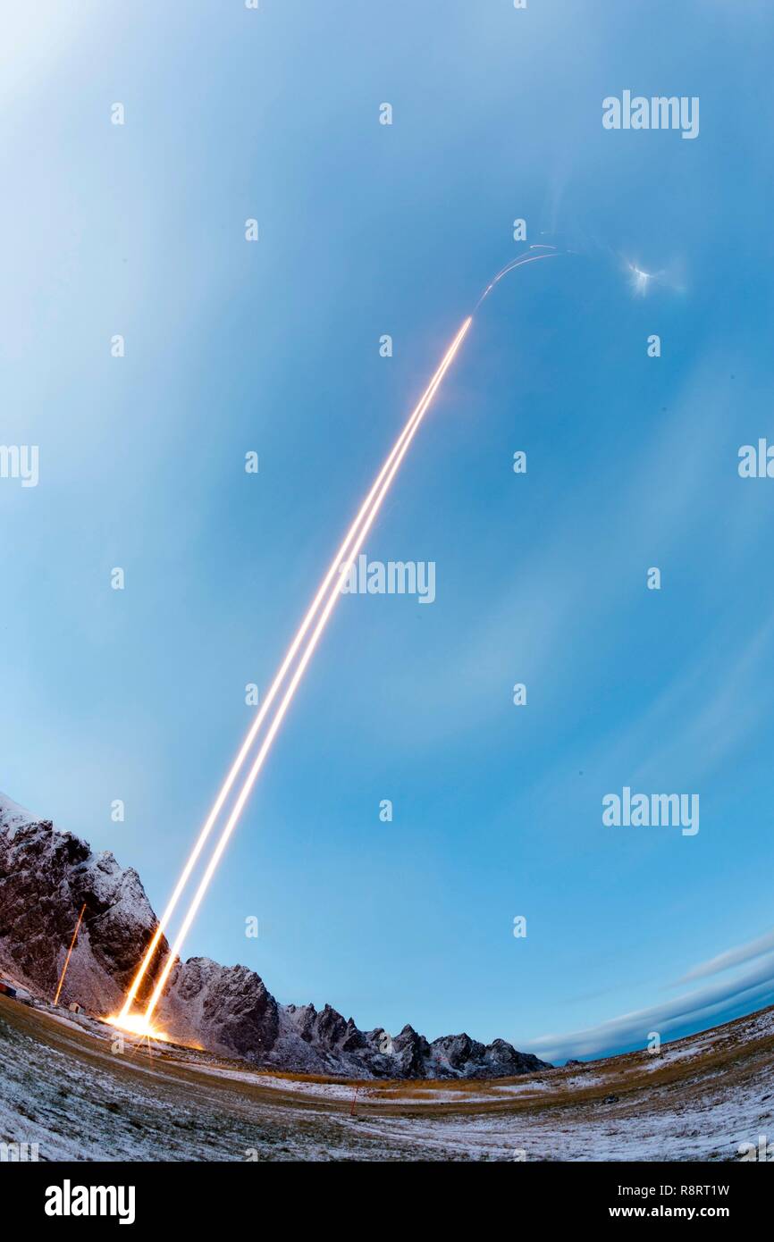 A very long exposure showing the Twin Rockets to Investigate Cusp ...