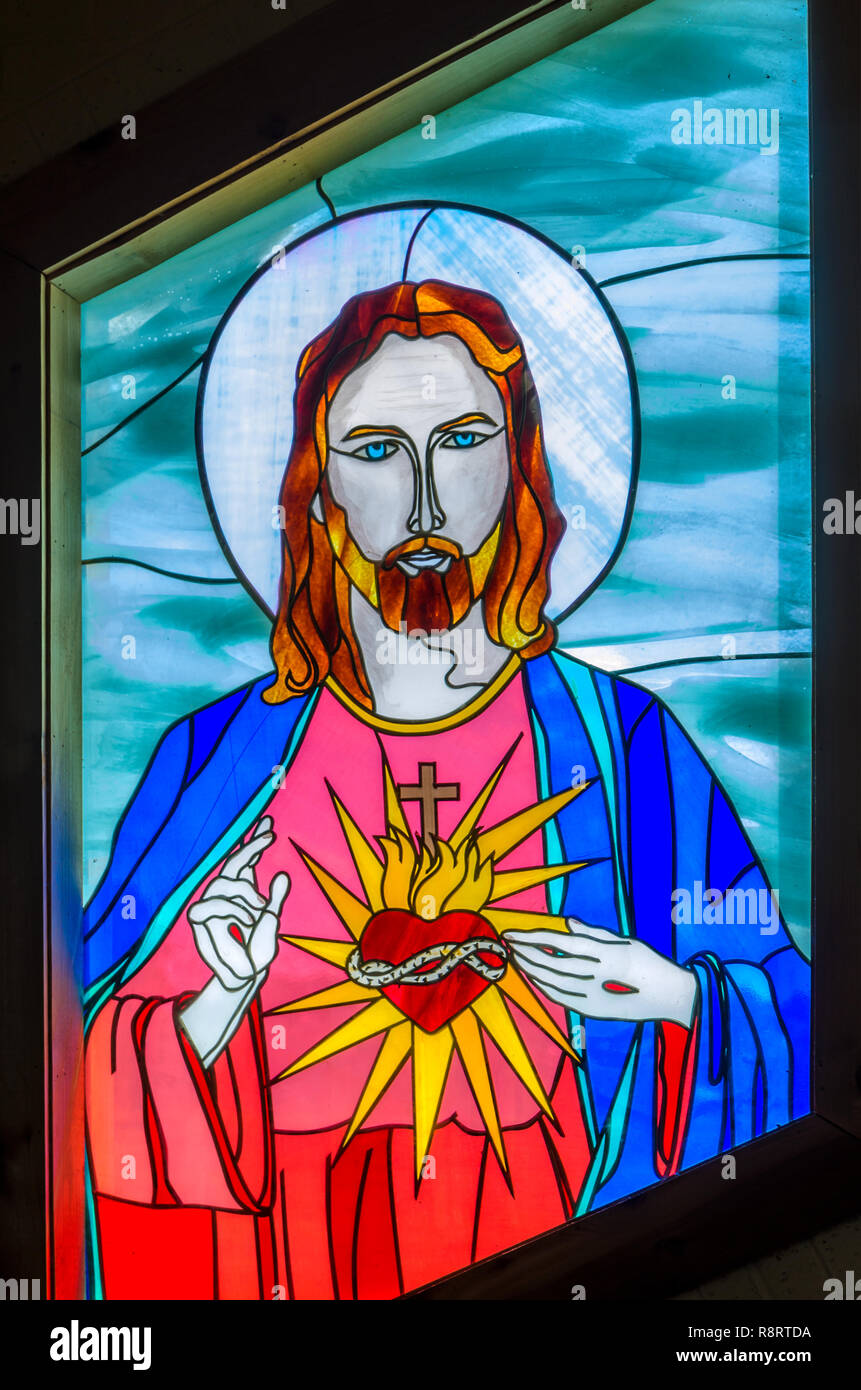 Sacred heart jesus stained glass hi-res stock photography and images ...