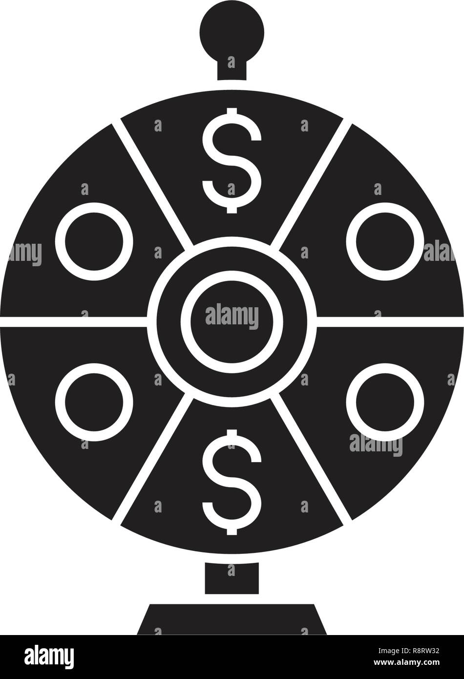 Wheel of luck black vector concept icon. Wheel of luck flat ...