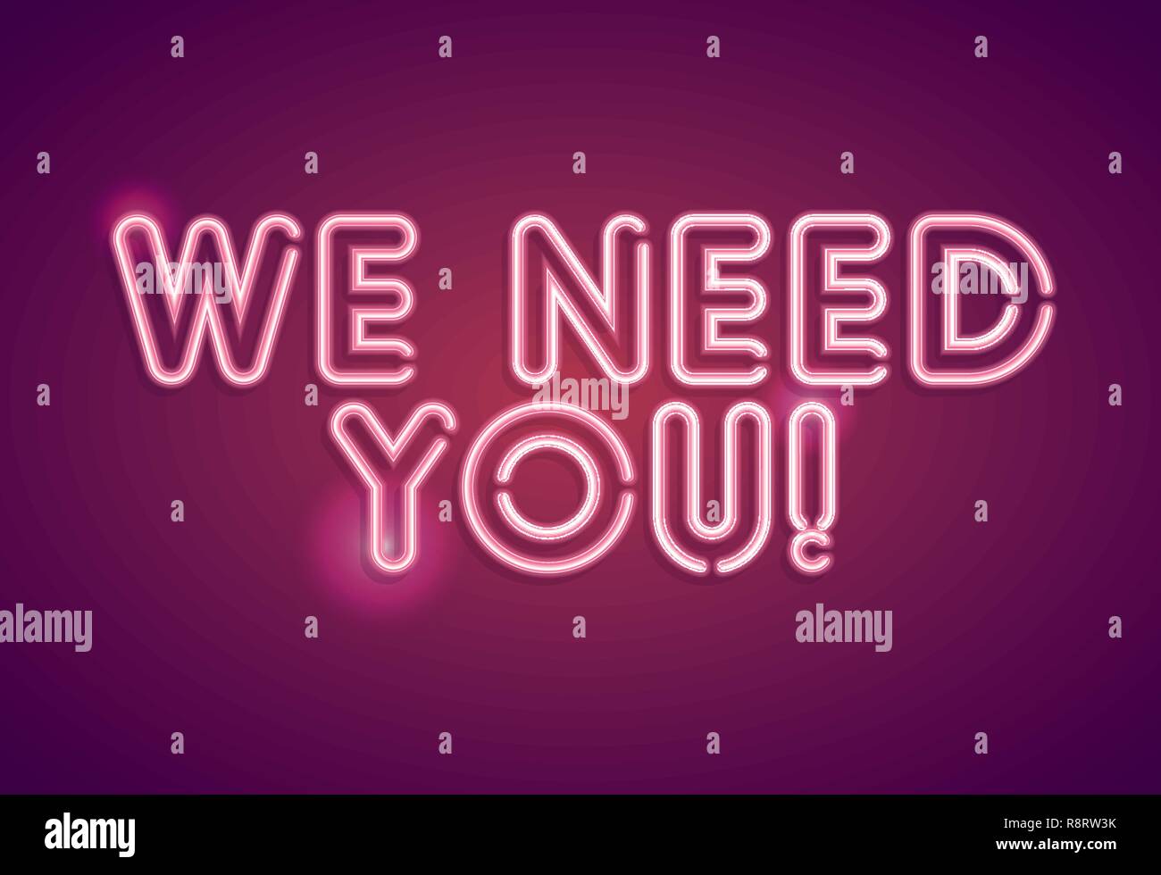 We need you neon employment sign Stock Vector Image & Art - Alamy