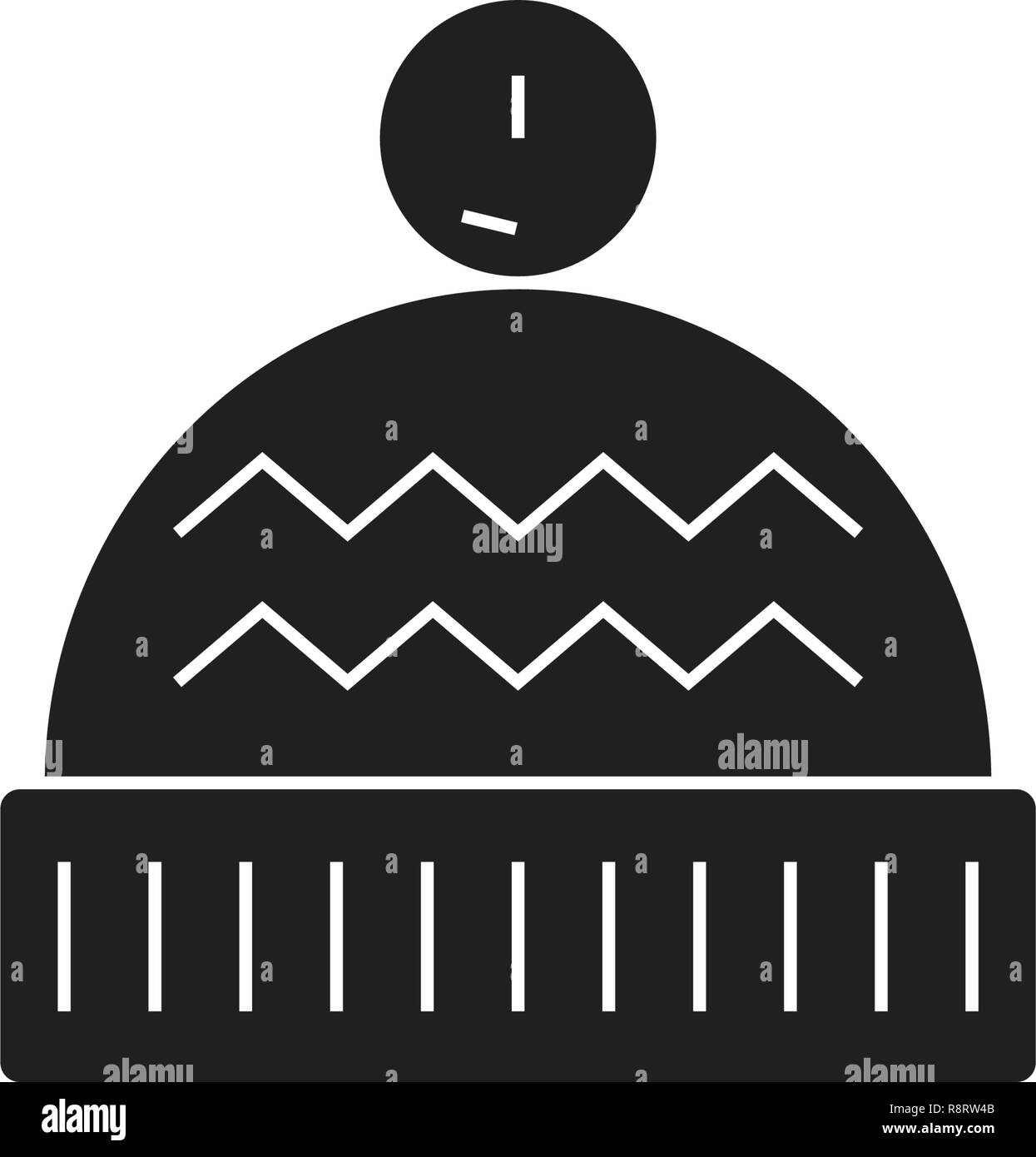 Winter hat black vector concept icon. Winter hat flat illustration ...