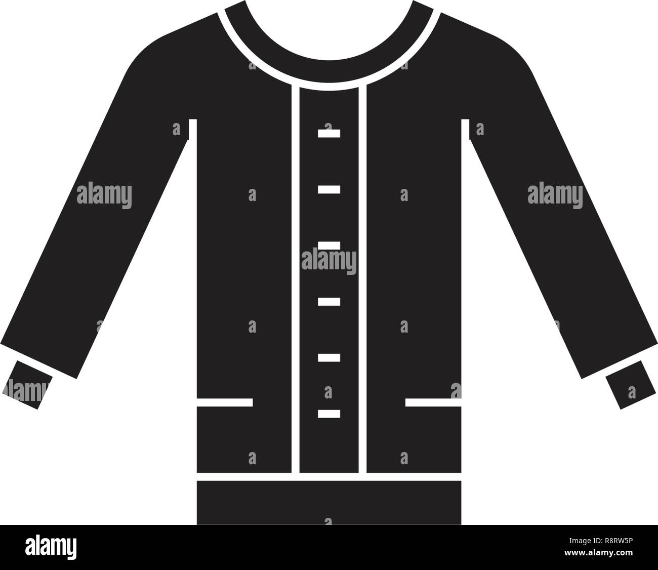 Women sweater black vector concept icon. Women sweater flat ...
