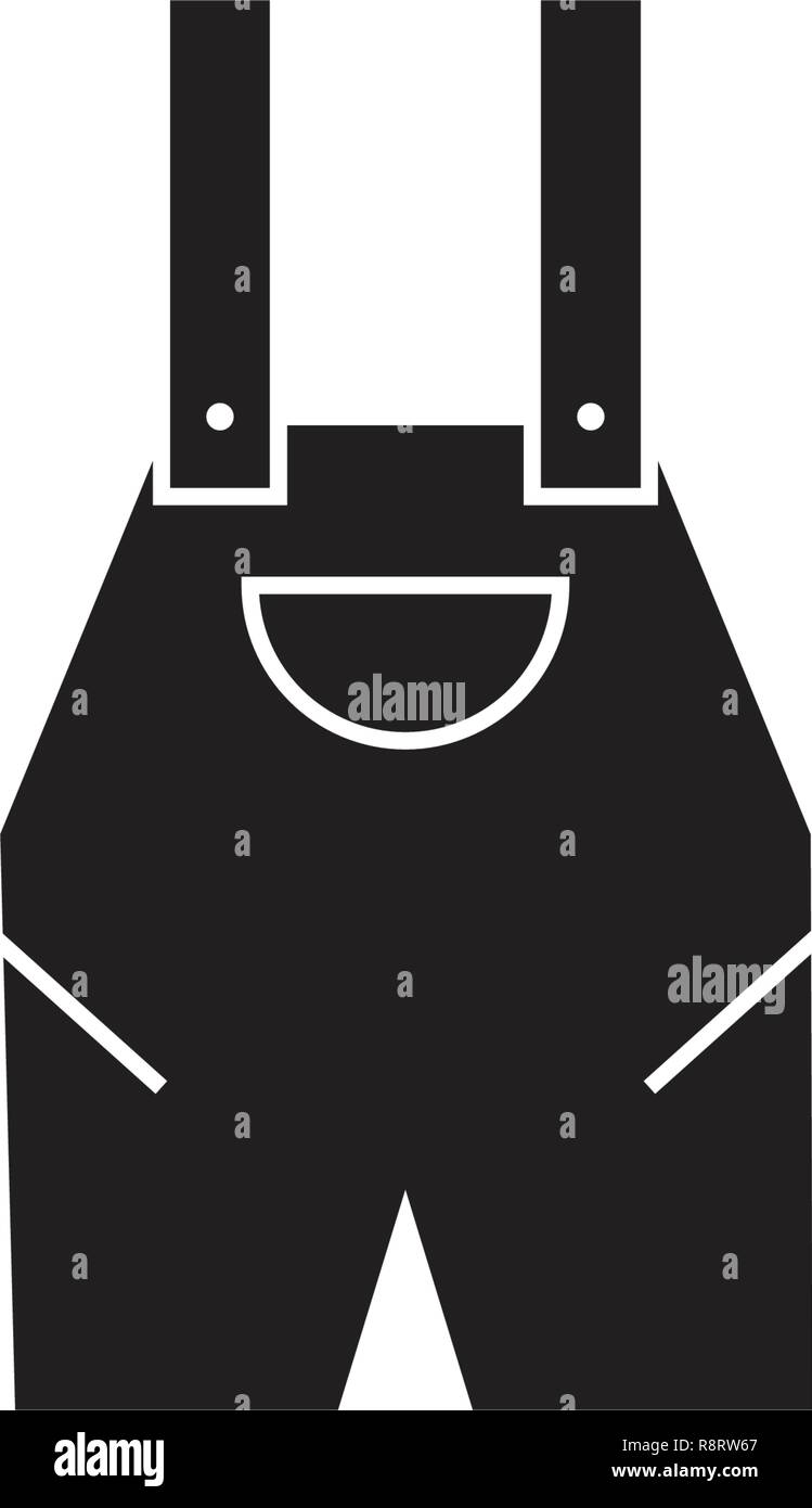 Work overall black vector concept icon. Work overall flat illustration ...