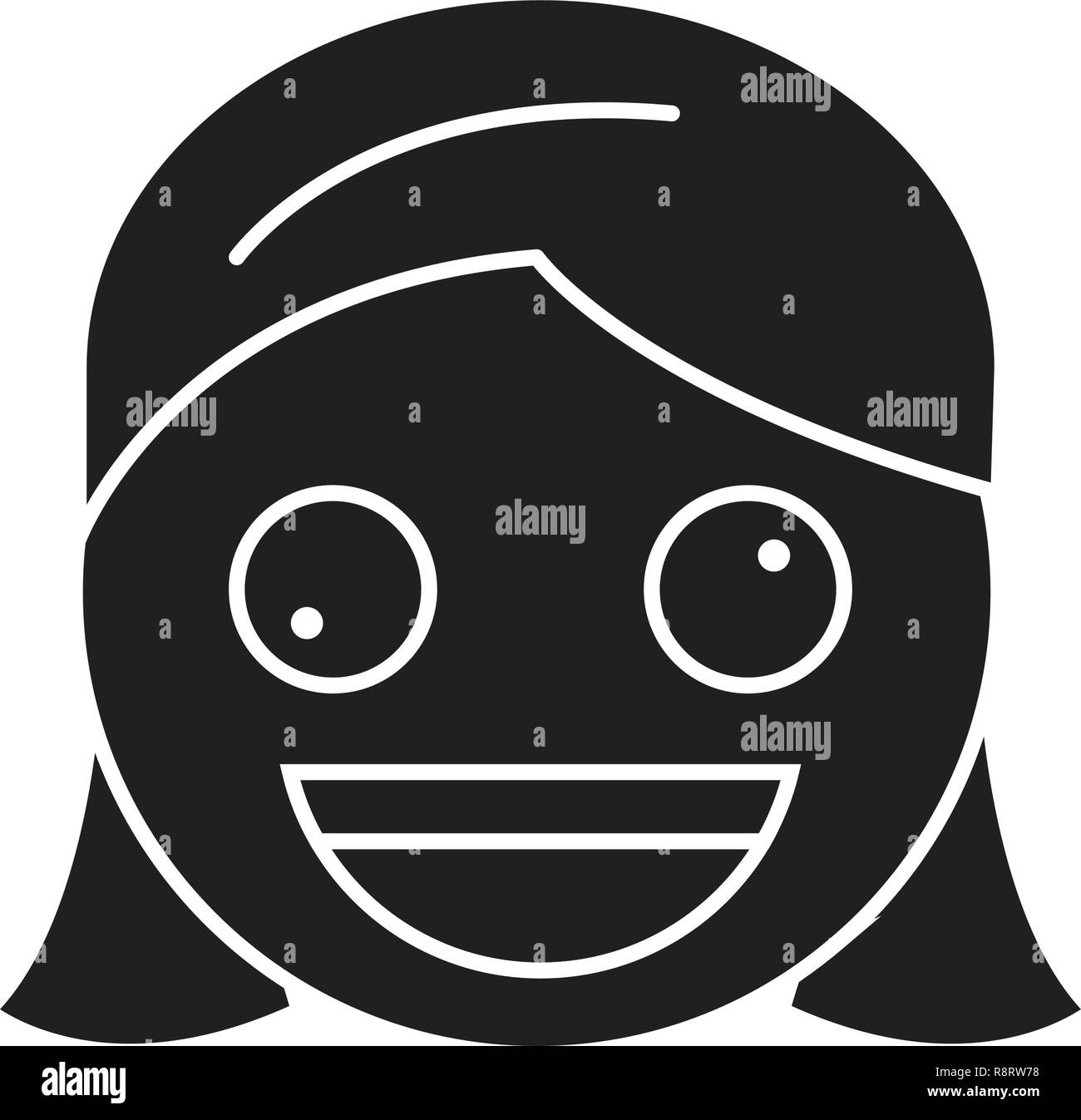 Zany face emoji black vector concept icon. Zany face emoji flat ...