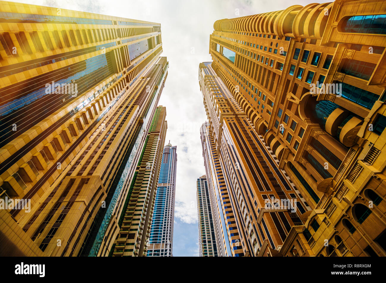 Skyscrapers looking up at the sky. Modern metropolis Stock Photo - Alamy
