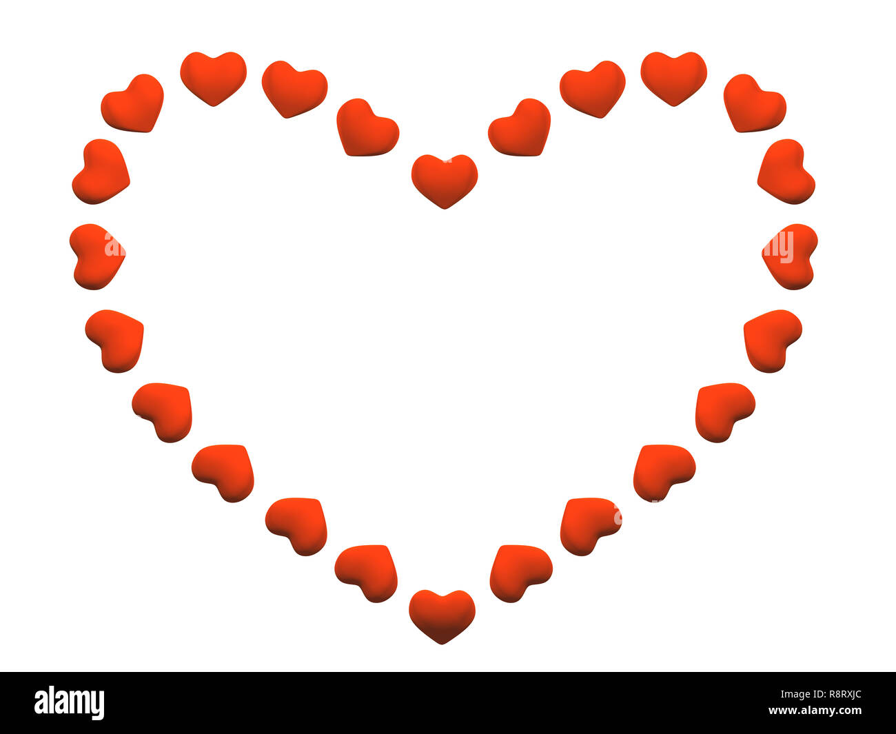 The heart made of small red hearts Stock Photo - Alamy