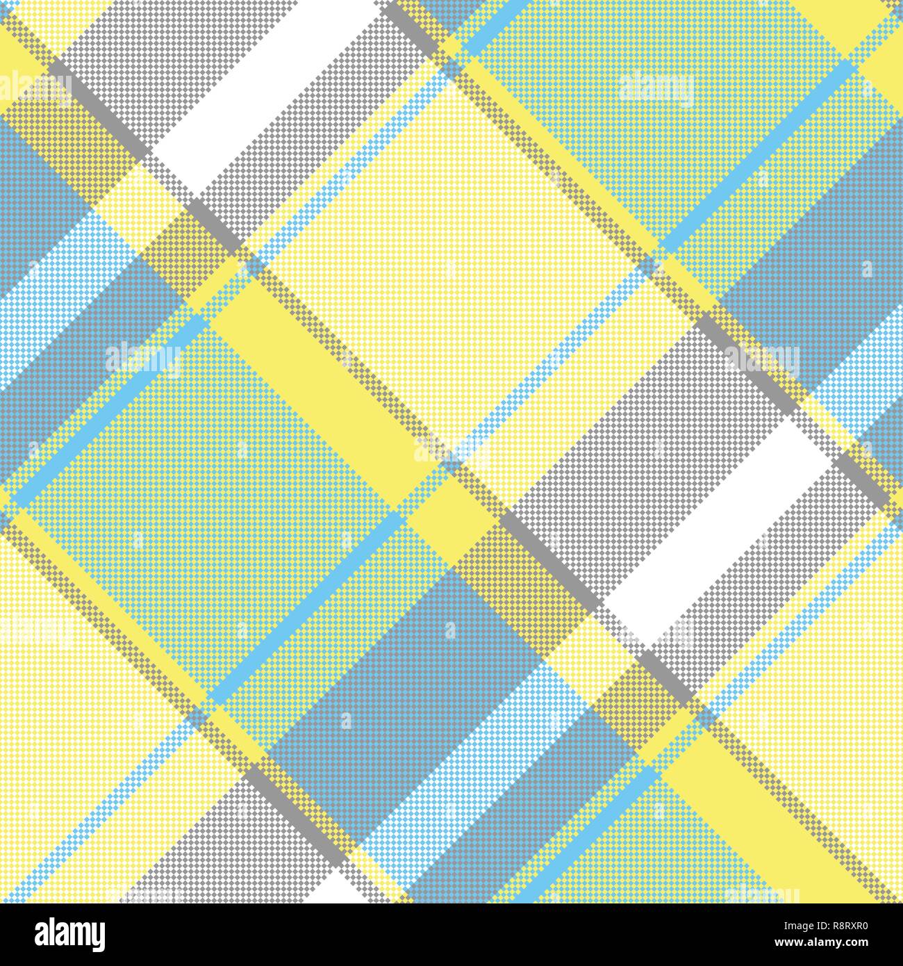 Abstract lite color check pixel plaid seamless pattern. Vector ...