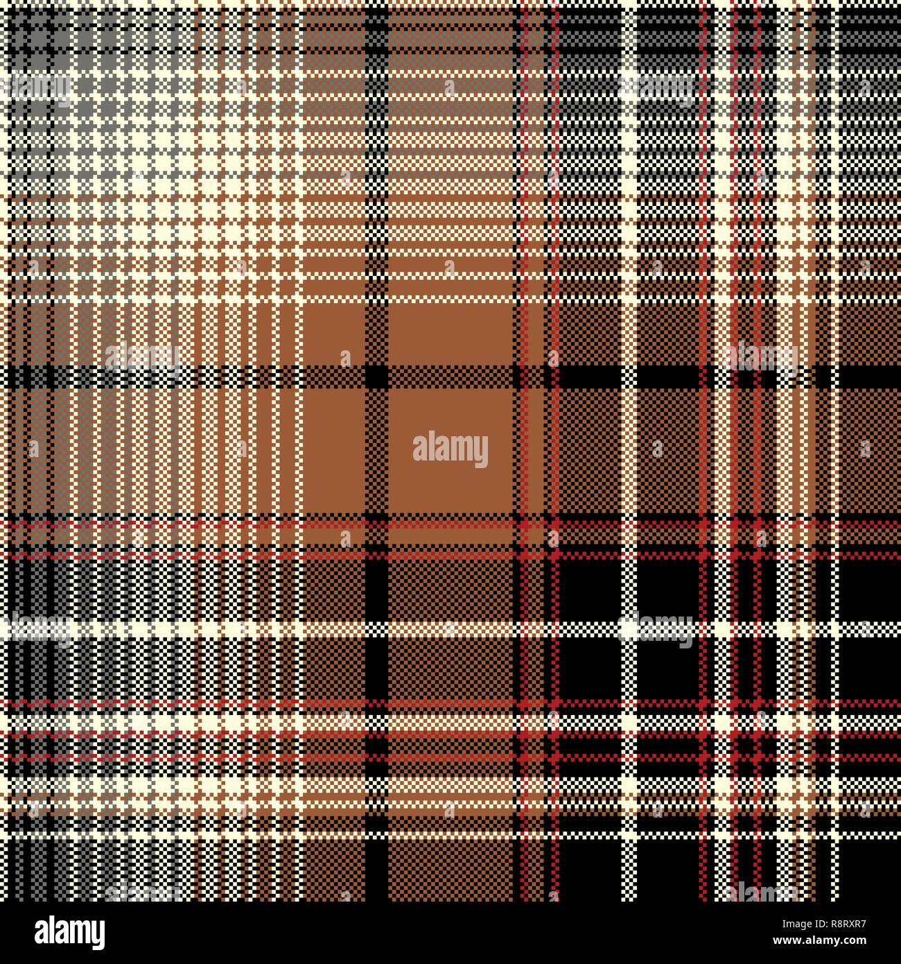 Brown pixel check seamless pattern. Vector illustration Stock Vector ...