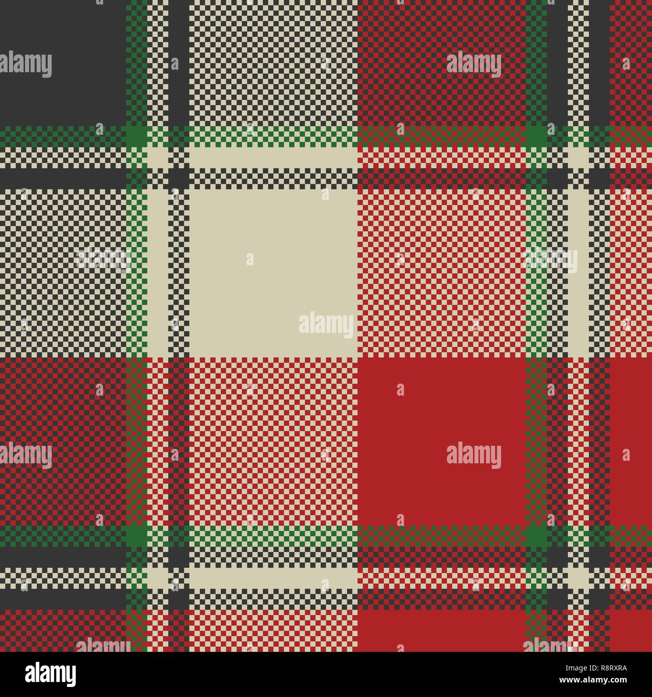 Check fabric texture pixel seamless pattern. Vector illustration Stock ...