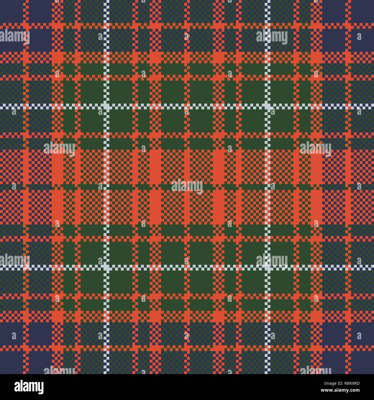 Pixel plaid tartan seamless background. Vector illustration Stock ...