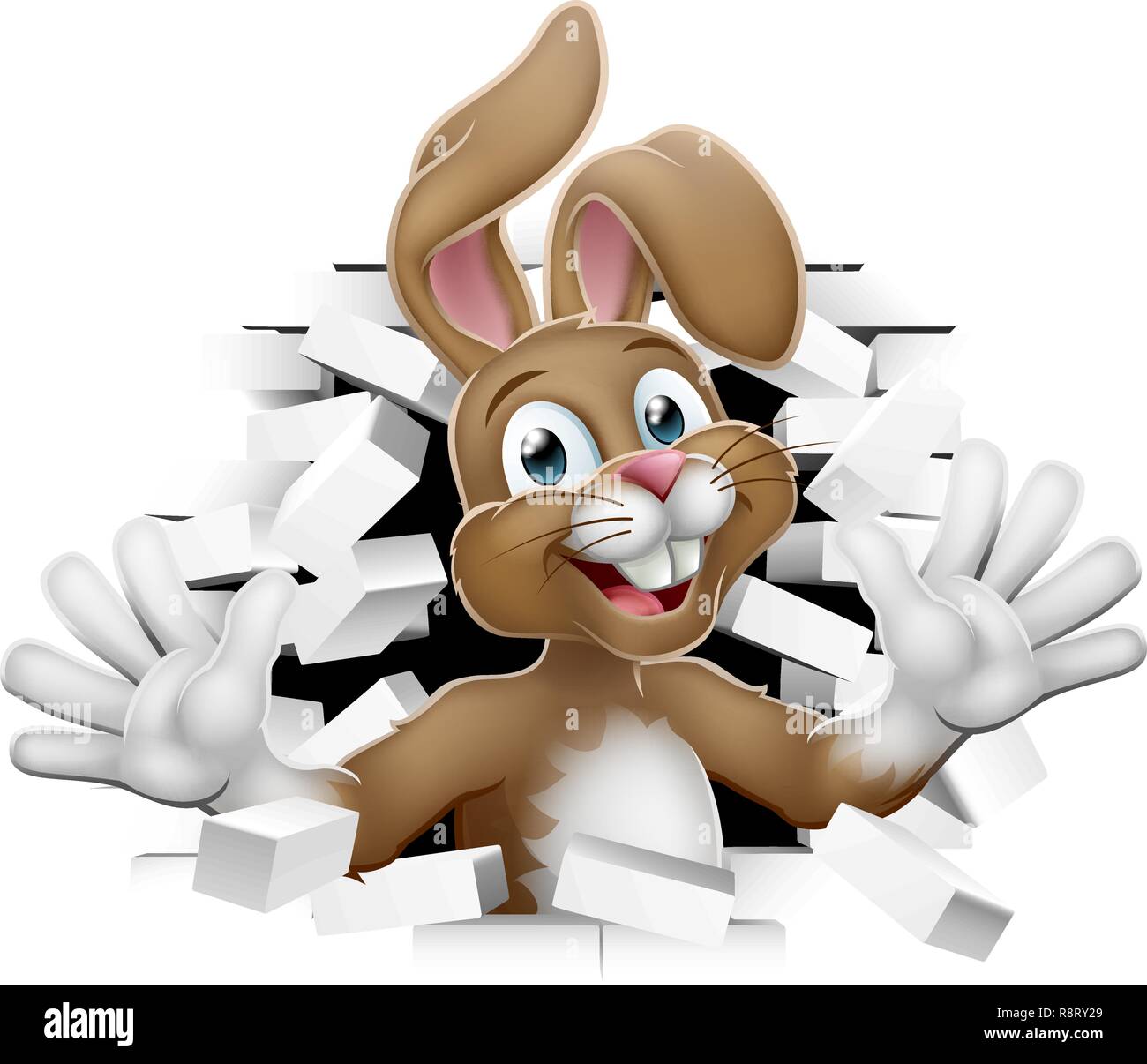 Easter Bunny Rabbit Coming Out of Background Stock Vector Image & Art ...