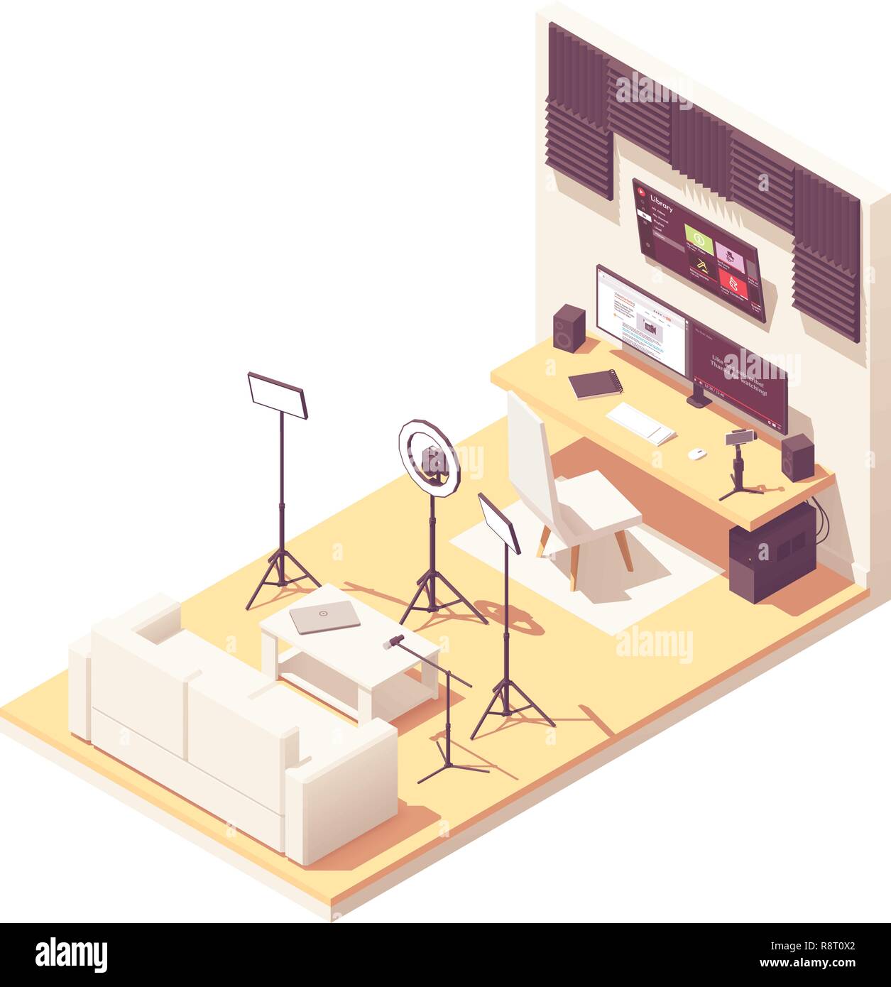 Vector isometric video blogger studio Stock Vector Image & Art - Alamy