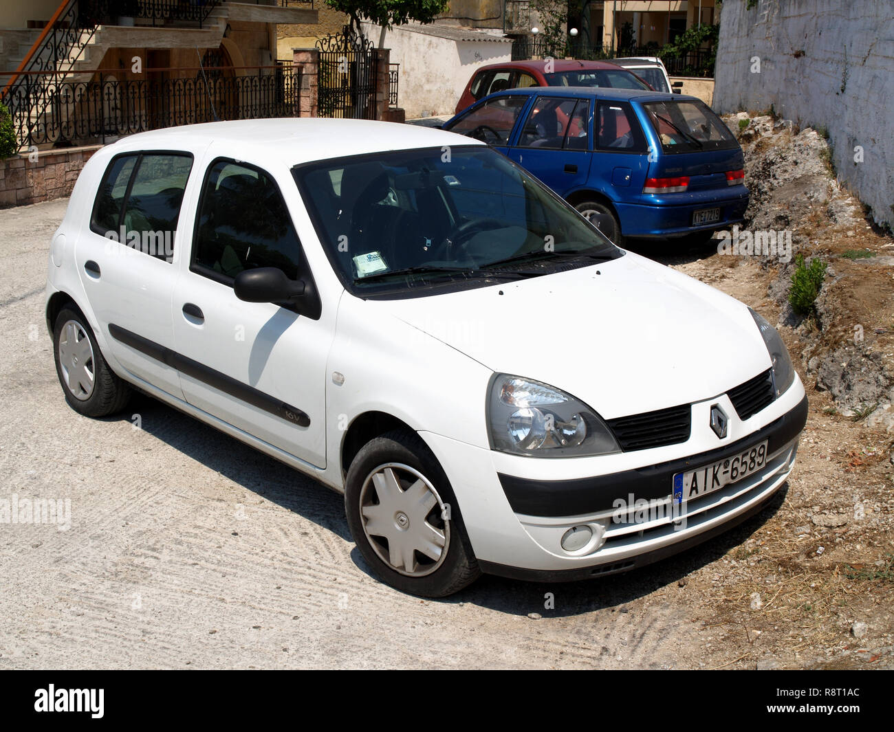 White Renault Clio hire car Stock Photo - Alamy