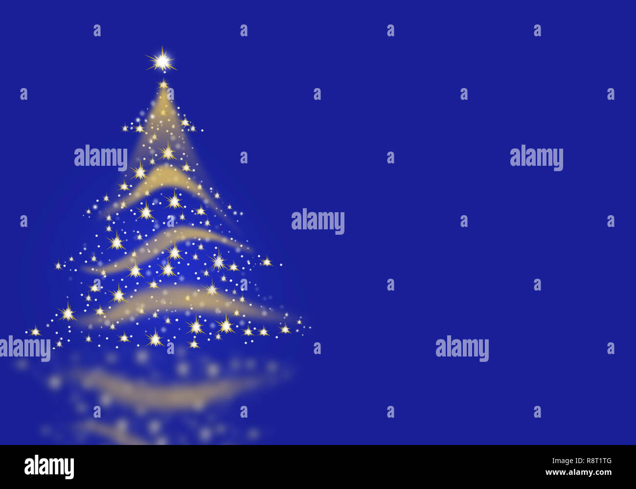 Christmas tree formed from stars snow christmas background illustration ...