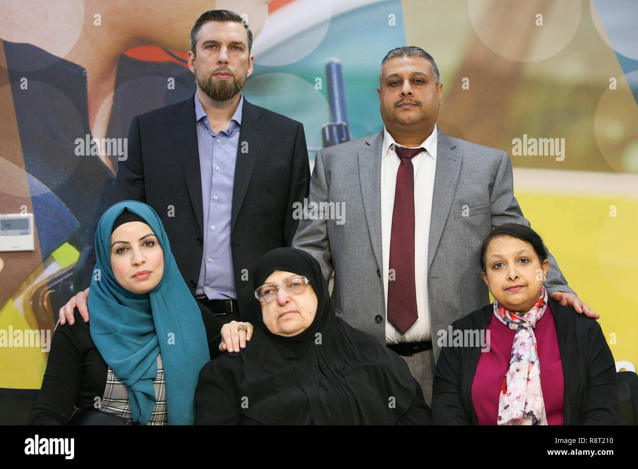 The relatives of victims raneem oudeh and khaola saleem hi-res stock ...