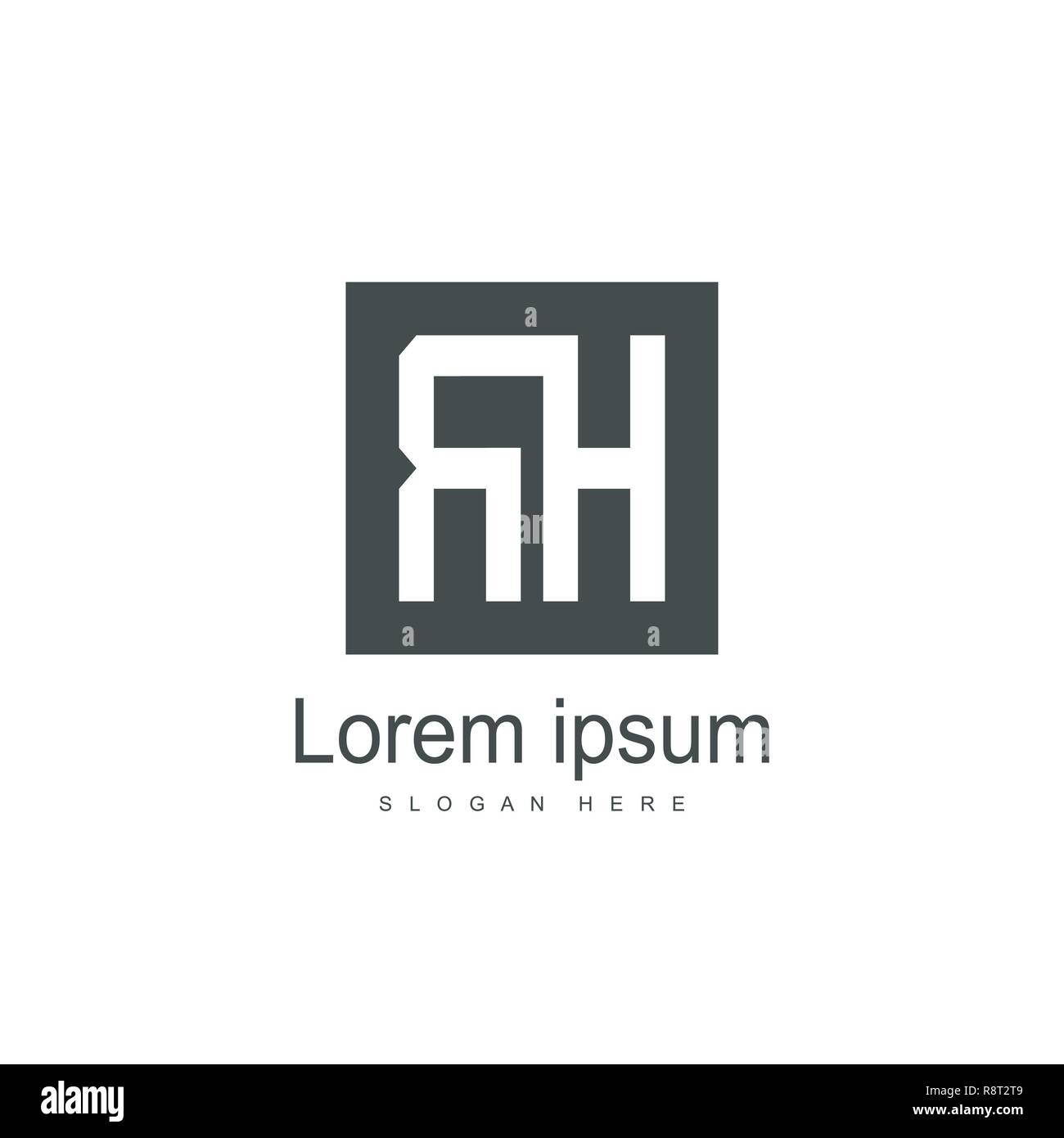Initial Letter RH Logo Template Vector Design Stock Vector Image & Art ...