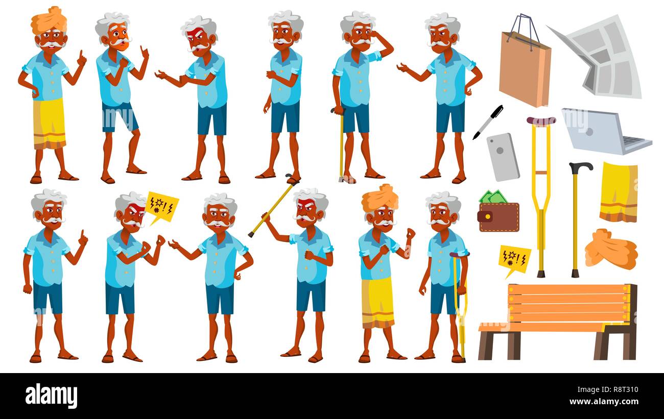 Indian elderly active Stock Vector Images - Alamy