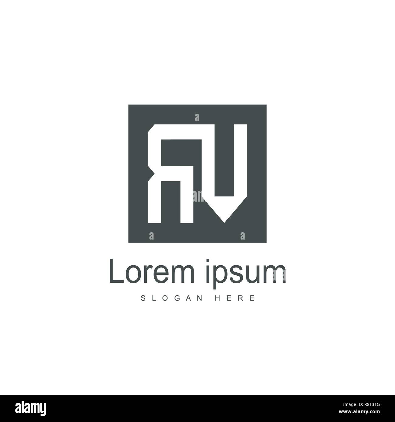 Initial Letter RV Logo Template Vector Design Stock Vector Image & Art ...