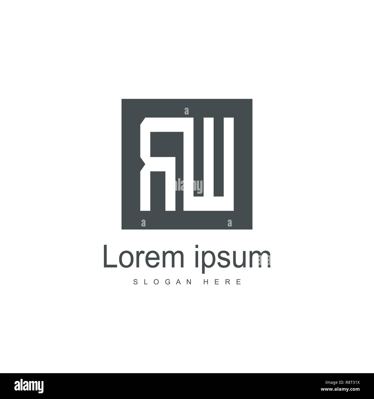 Initial Letter RW Logo Template Vector Design Stock Vector Image & Art ...