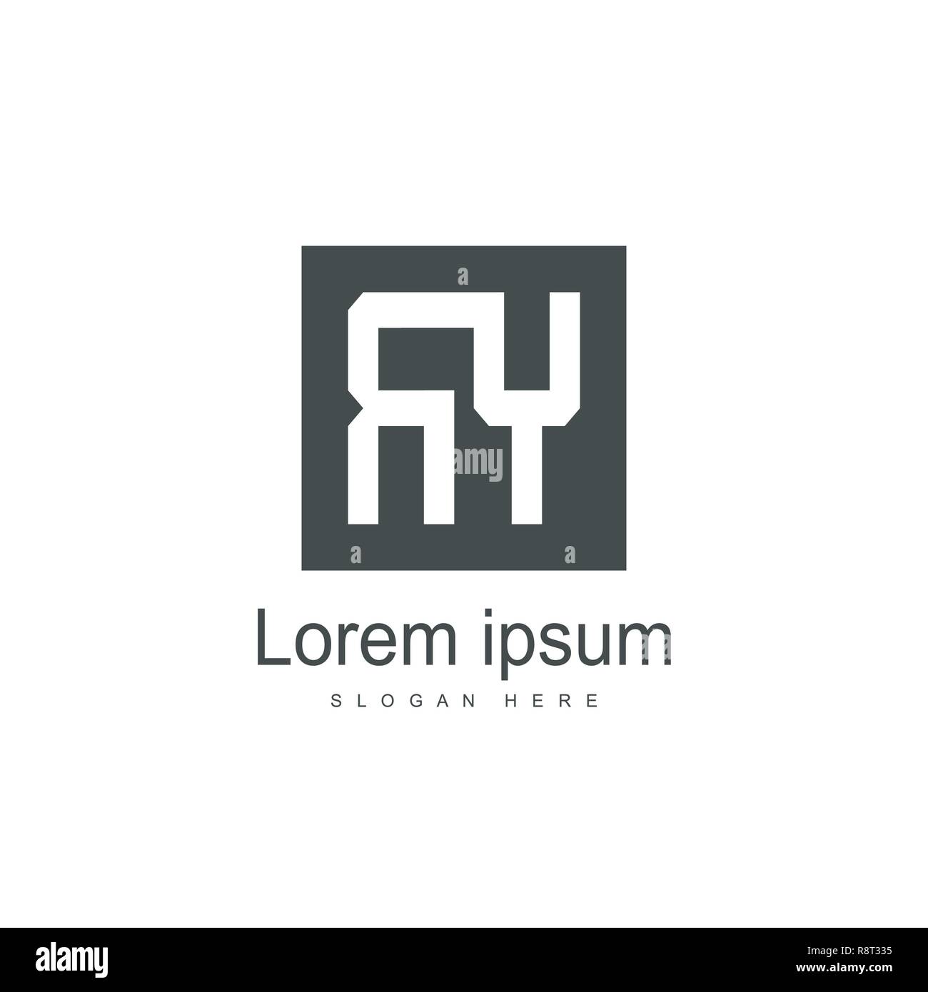 Initial Letter RY Logo Template Vector Design Stock Vector Image & Art ...
