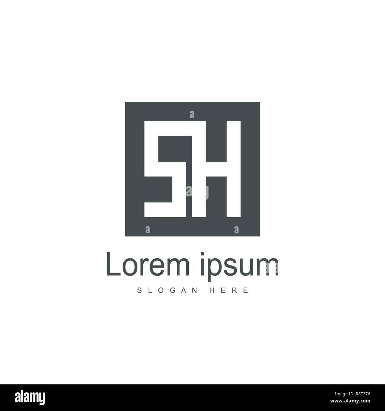 Initial Letter SH Logo Template Vector Design Stock Vector Image & Art ...