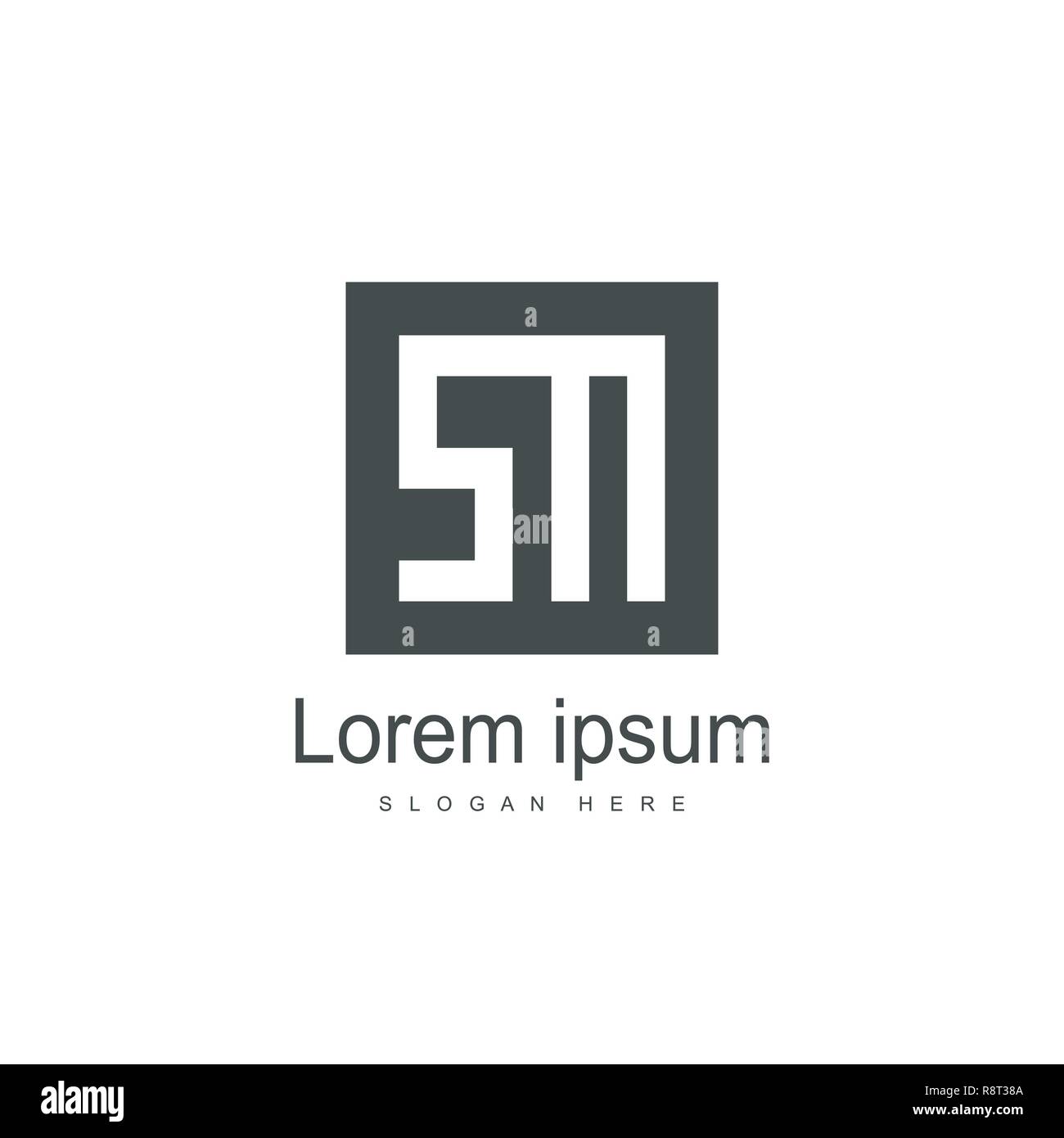 Initial Letter SM Logo Template Vector Design Stock Vector Image & Art ...