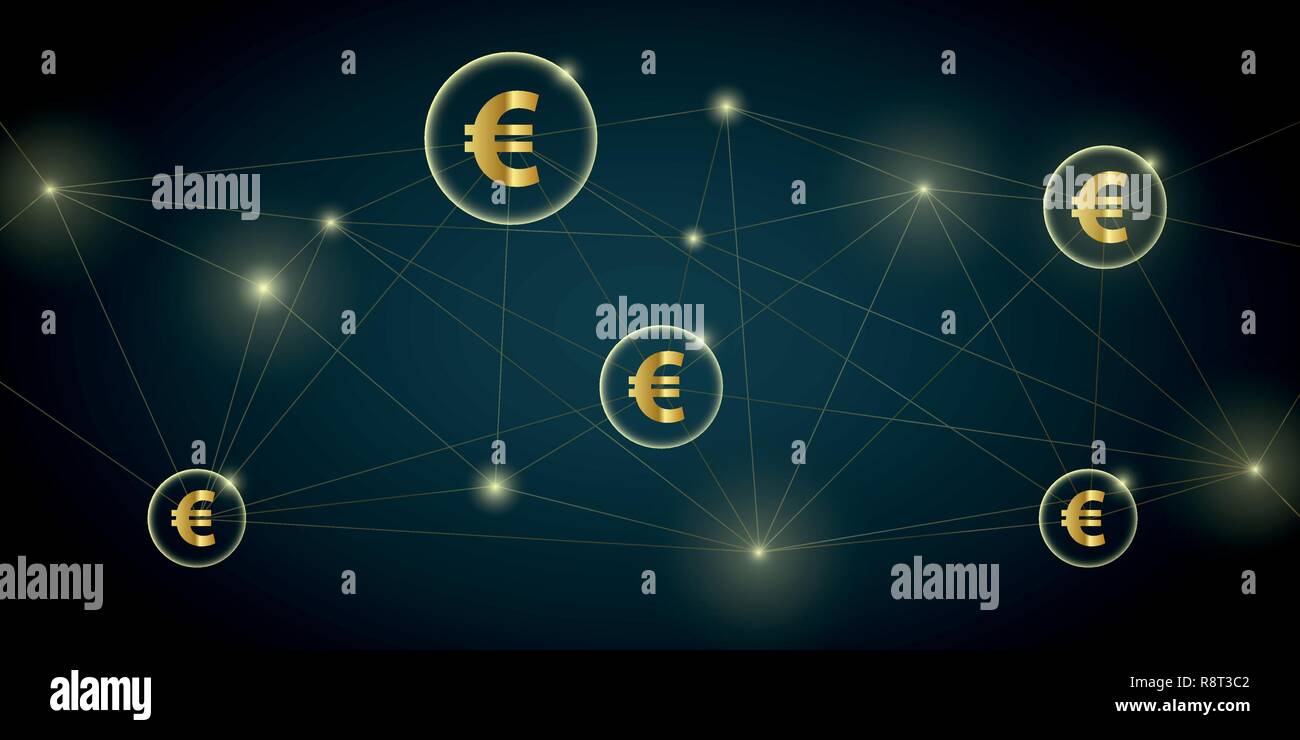 digital network euro transaction background vector illustration EPS10 ...