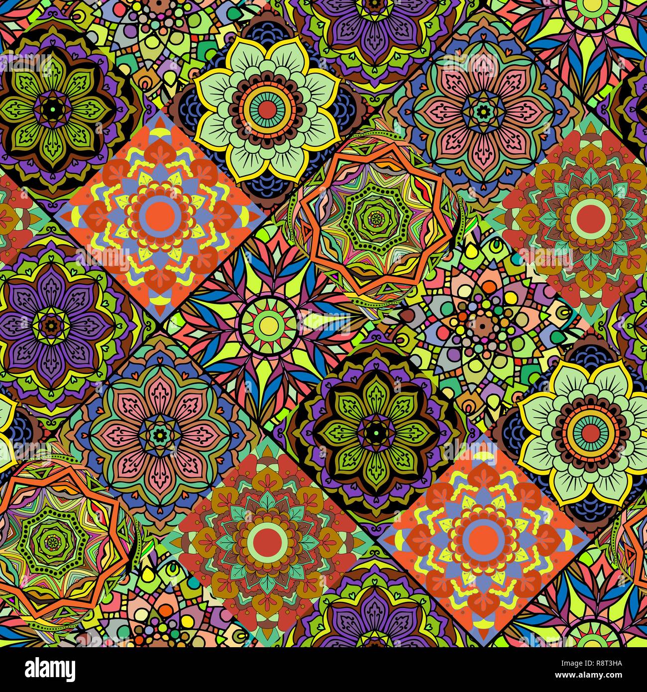 Seamless repeating mandala background Stock Vector Image & Art - Alamy