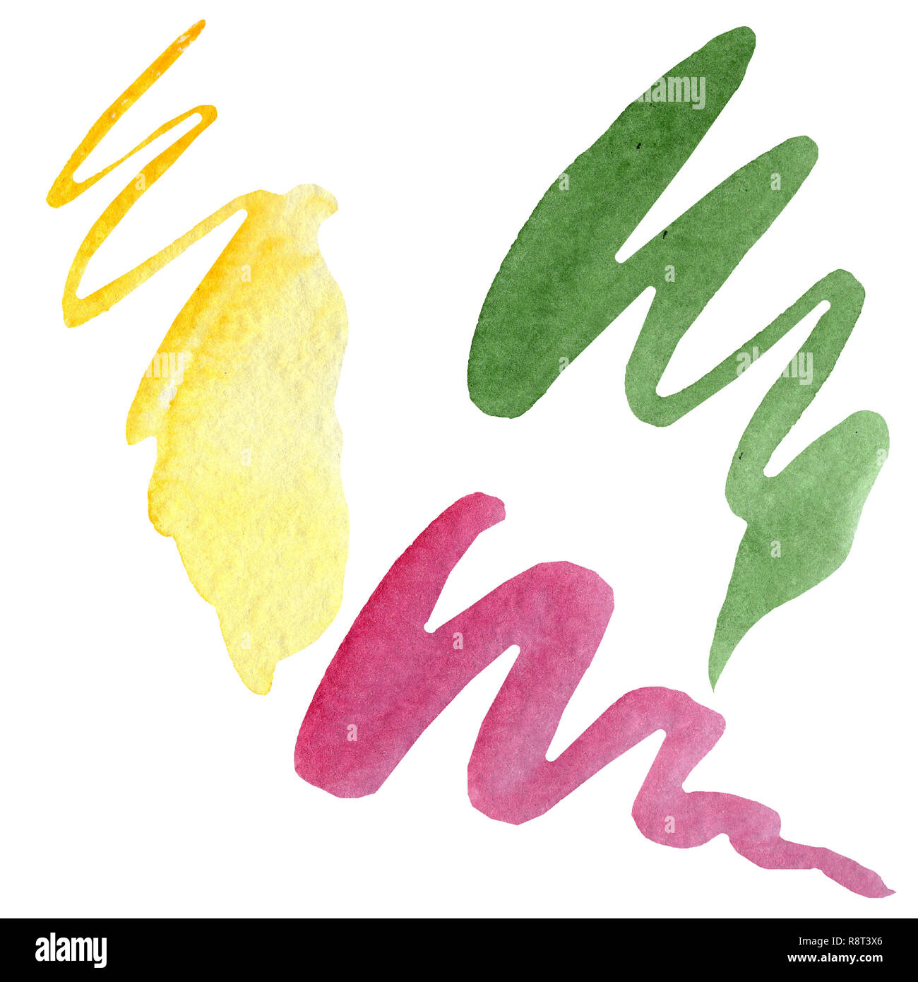 Abstract watercolor paper splash shapes drawing. Watercolor background ...