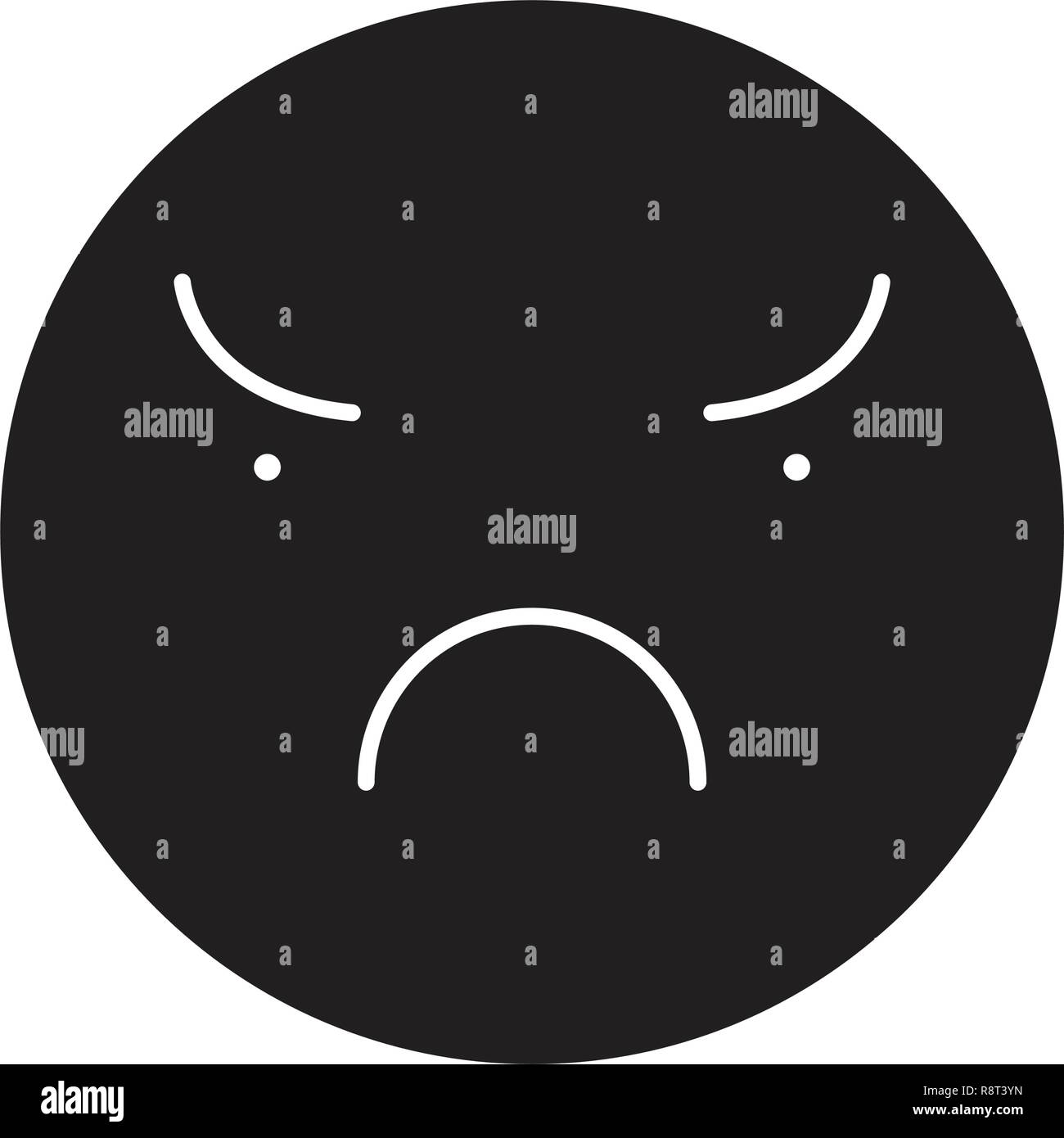 Angry emoji black vector concept icon. Angry emoji flat illustration ...