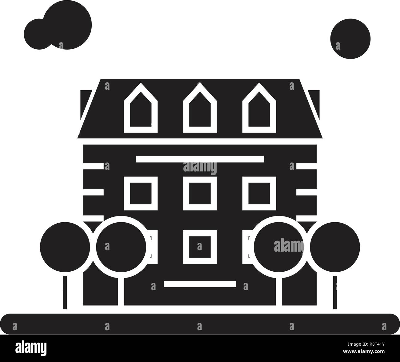 Apart hotel black vector concept icon. Apart hotel flat illustration ...