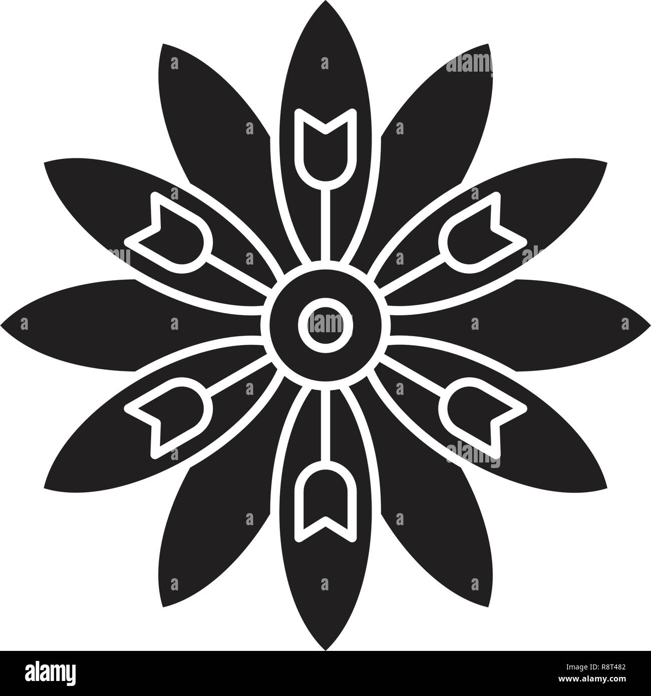 Astra flower black vector concept icon. Astra flower flat illustration ...
