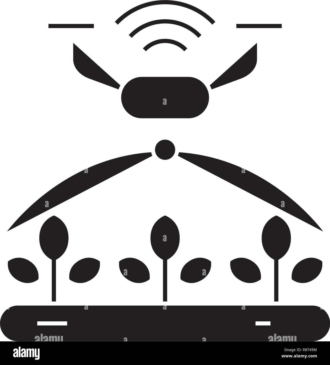 Automated irrigation black vector concept icon. Automated irrigation ...