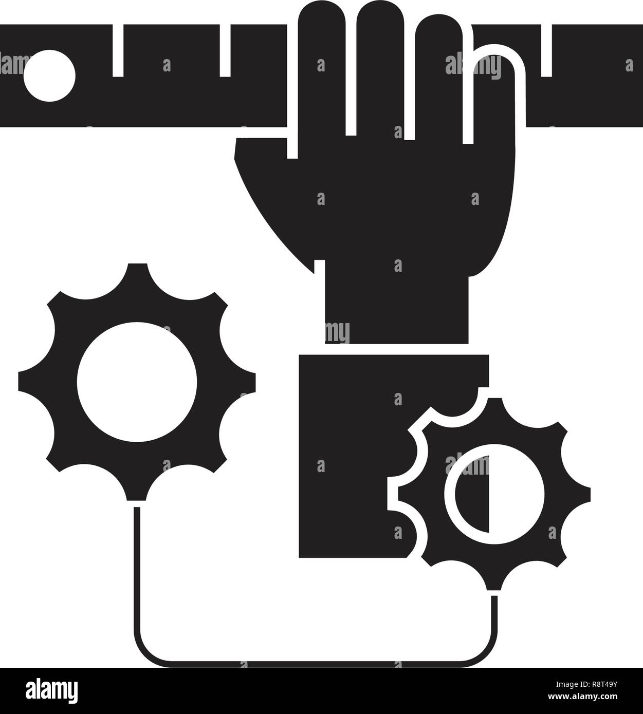 Automated proccess black vector concept icon. Automated proccess flat illustration, sign Stock ...