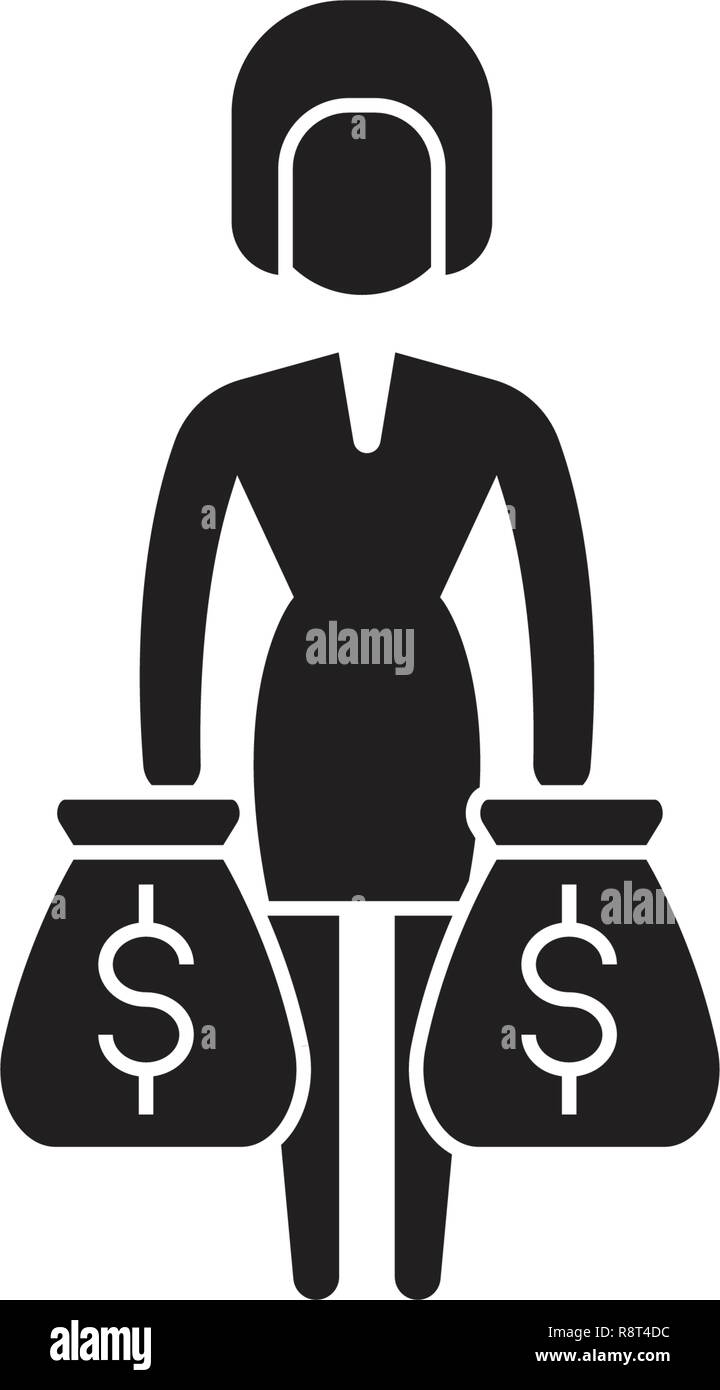 Bank employee black vector concept icon. Bank employee flat ...