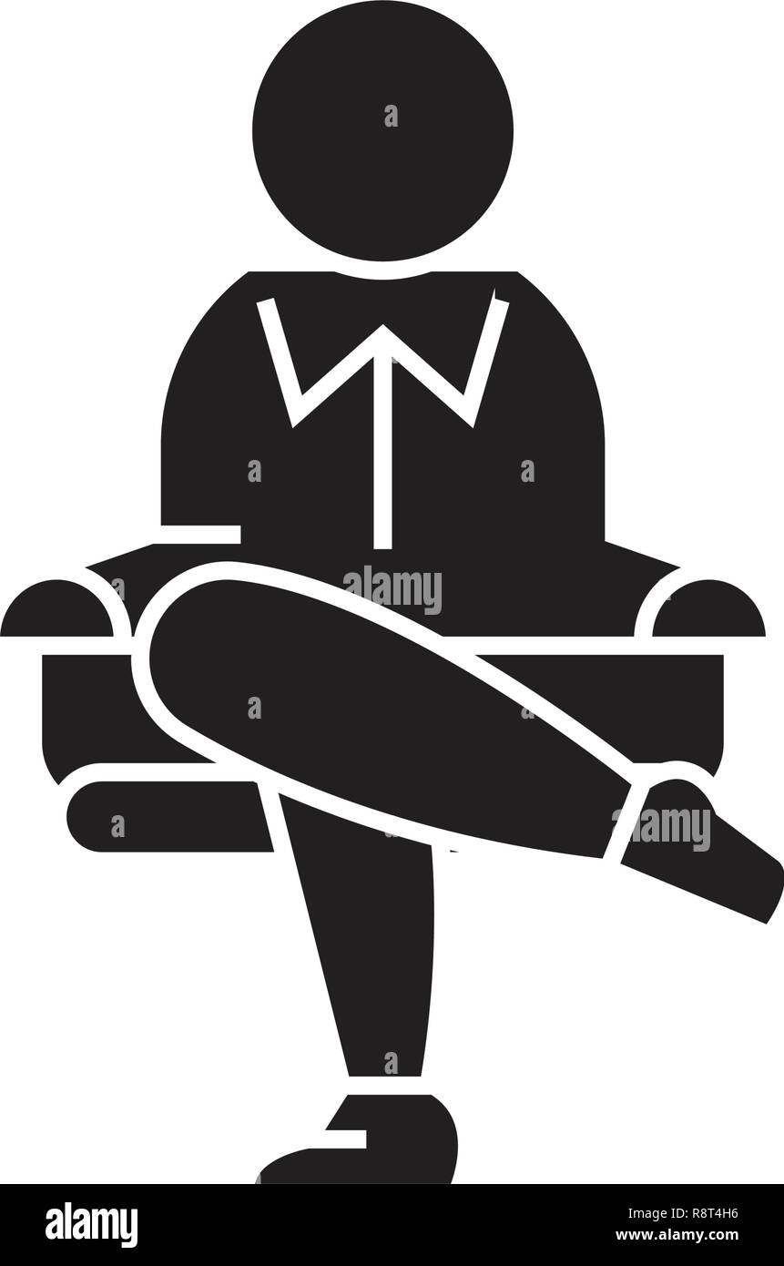 Big boss black vector concept icon. Big boss flat illustration, sign ...