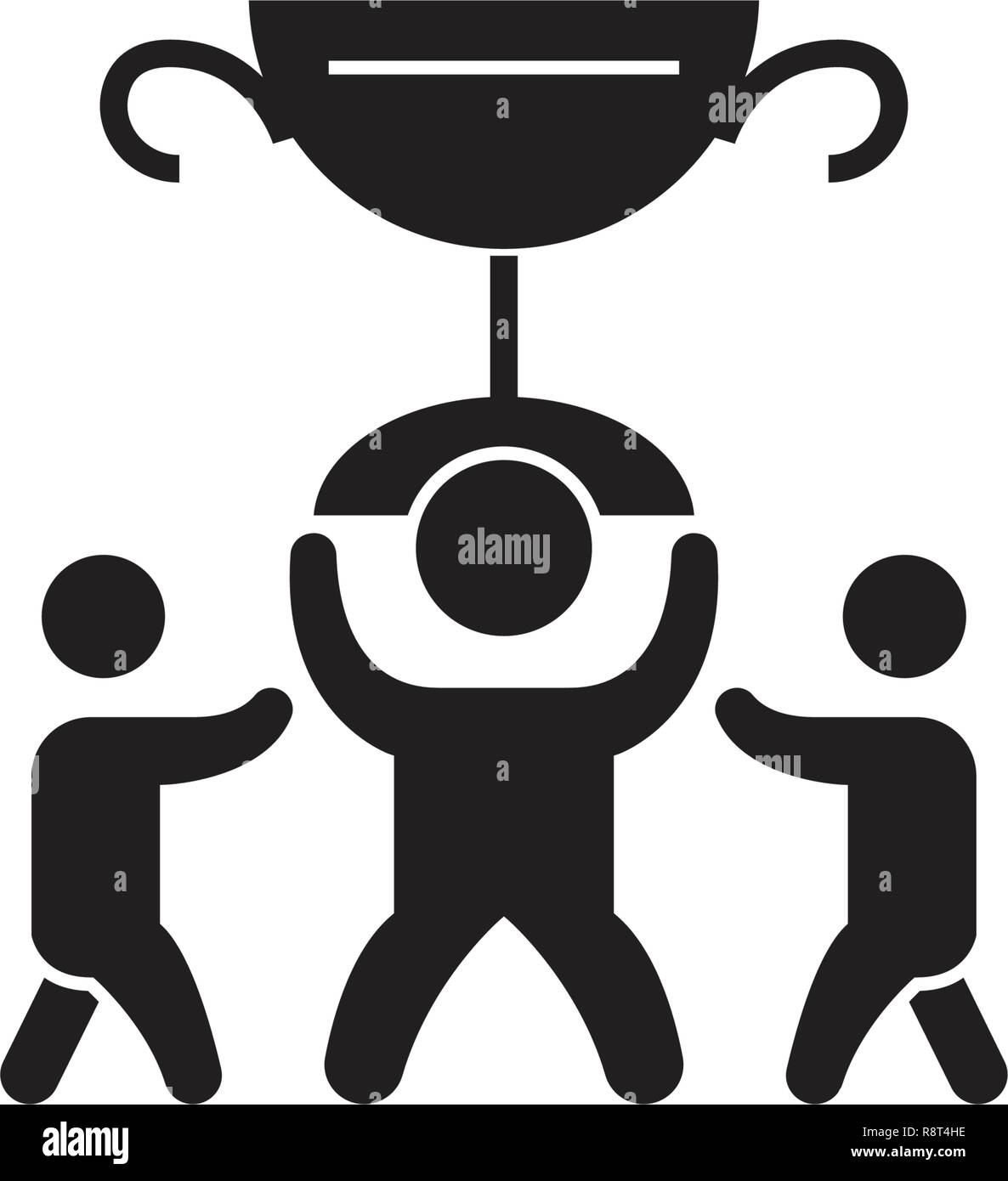 Big business trophy black vector concept icon. Big business trophy flat illustration, sign Stock ...