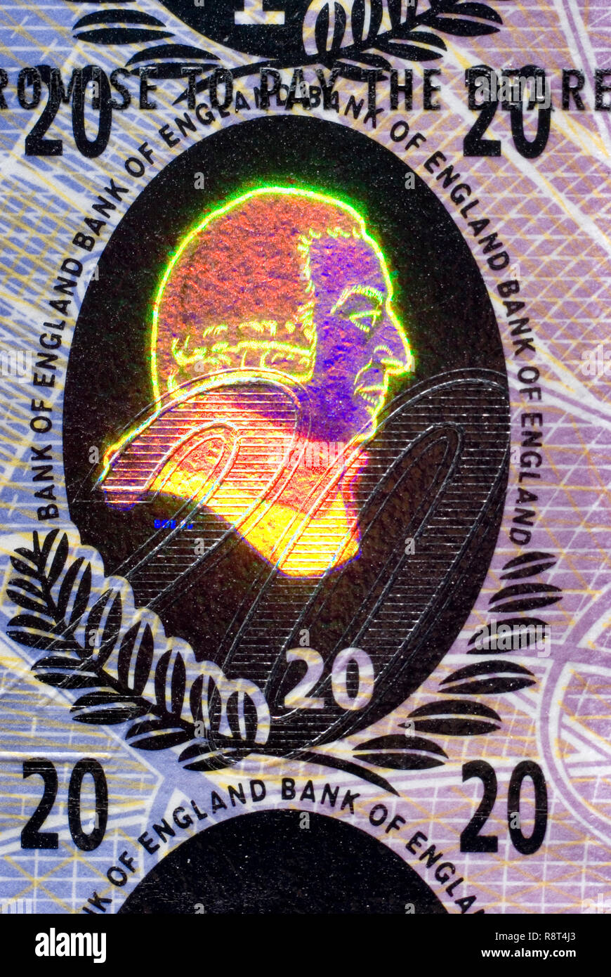 Hologram on £20 Note Stock Photo - Alamy