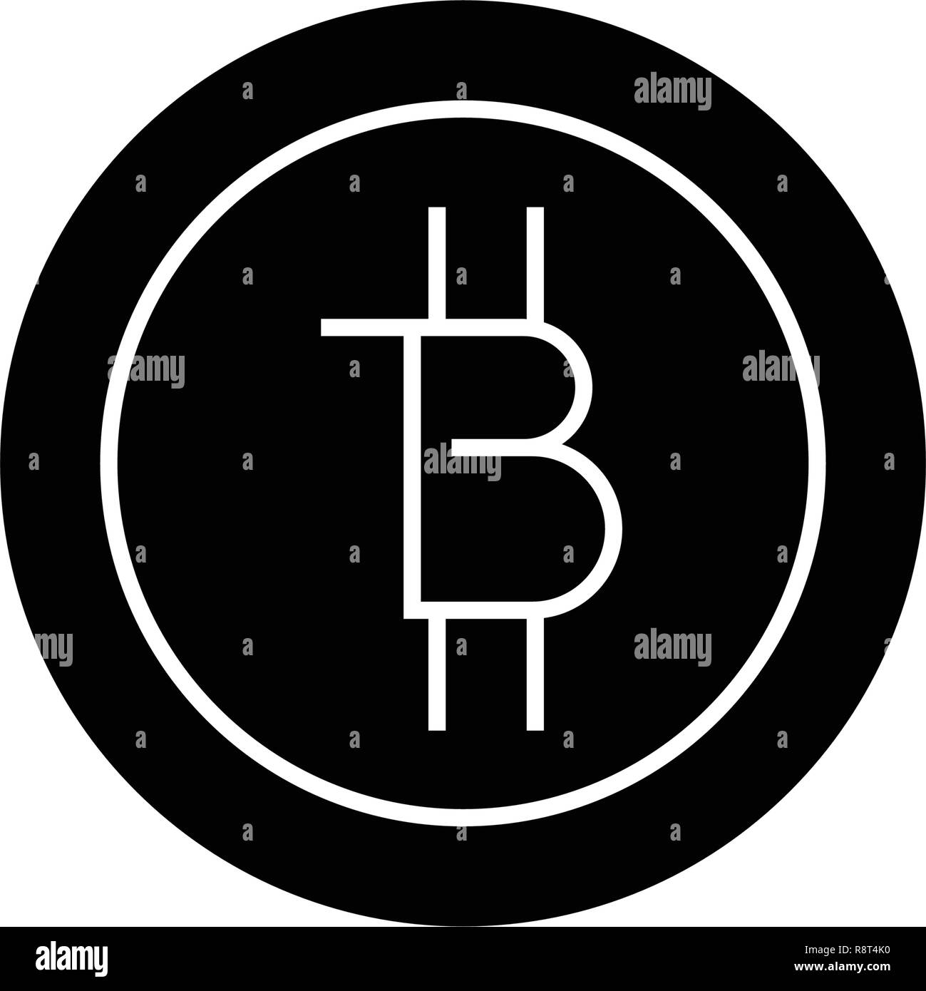 Cryptocurrency vector icon flat Black and White Stock Photos & Images ...