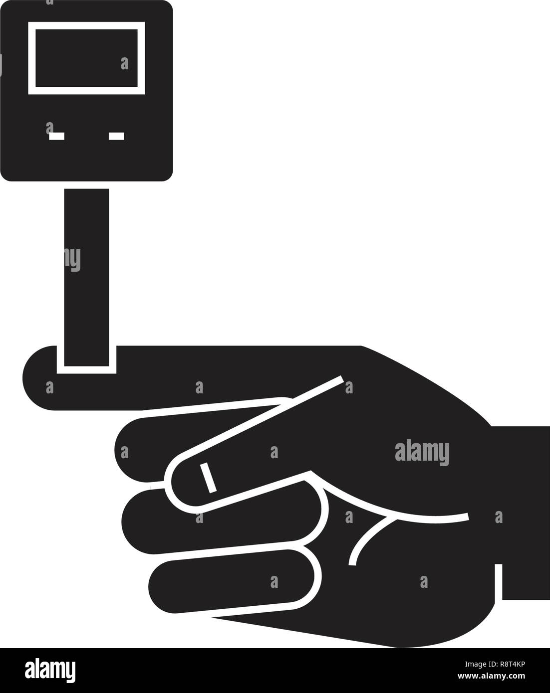 Blood sugar level black vector concept icon. Blood sugar level flat ...