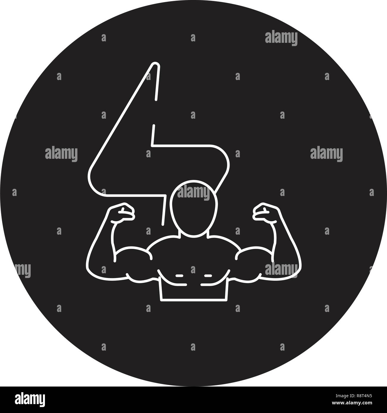 Bodybuilder black vector concept icon. Bodybuilder flat illustration ...