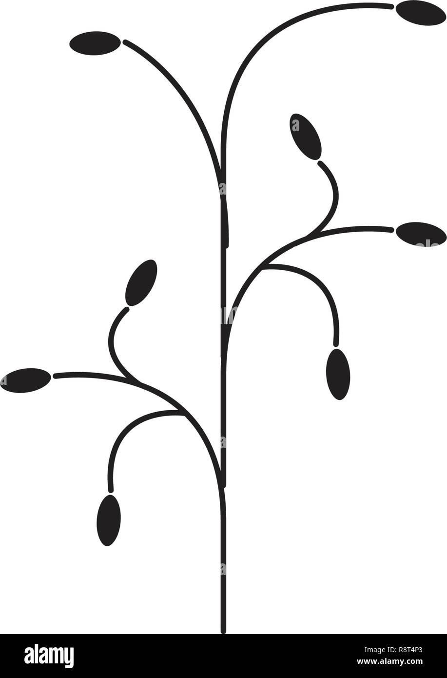 Botanical branch black vector concept icon. Botanical branch flat ...