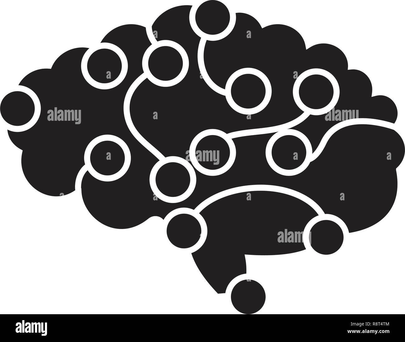 Brain power black vector concept icon. Brain power flat illustration ...