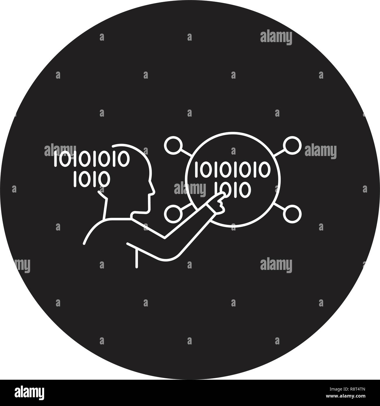 Brain work black vector concept icon. Brain work flat illustration ...