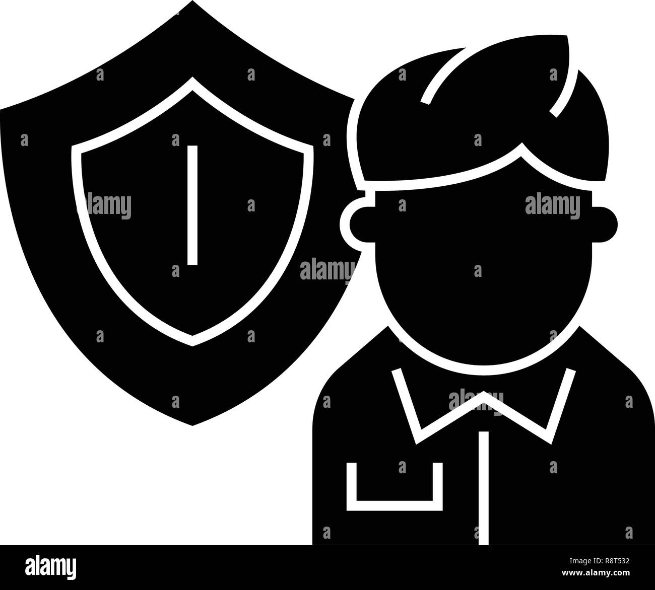 Business insurance black vector concept icon. Business insurance flat ...
