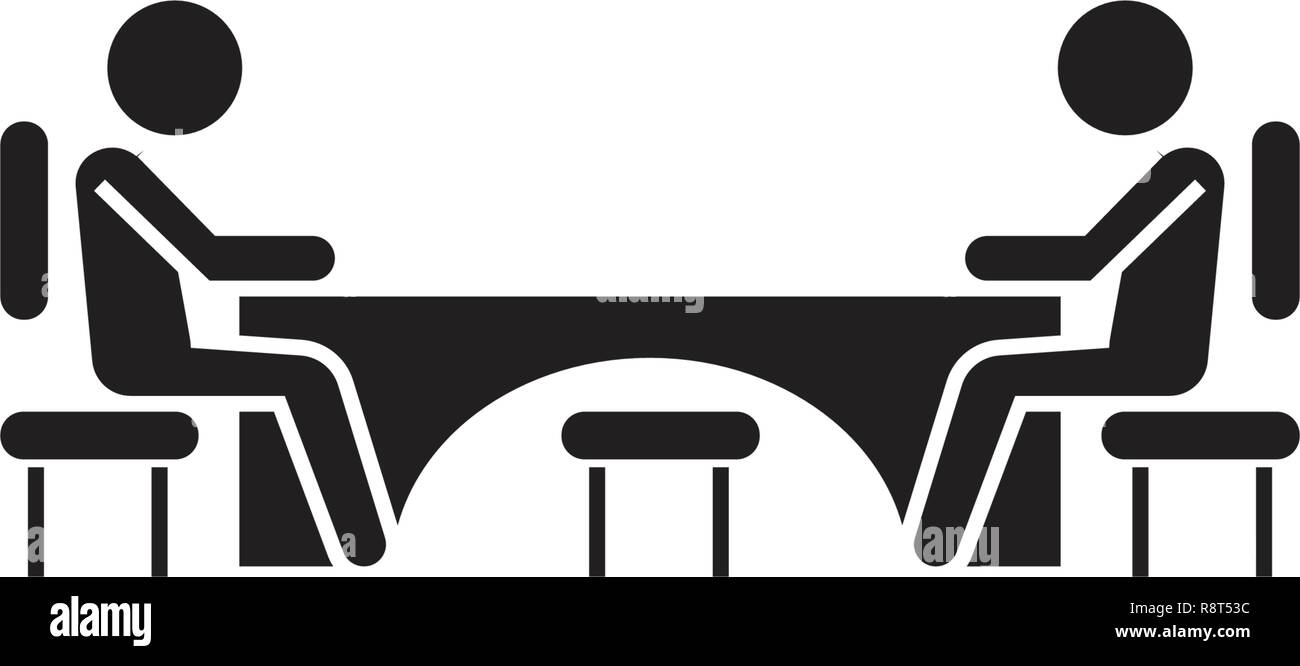 Business meeting black vector concept icon. Business meeting flat ...