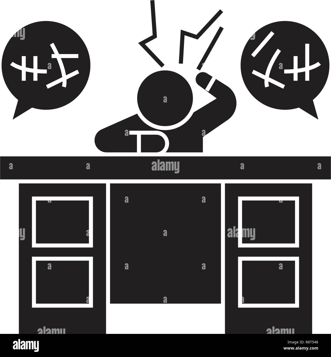 Business problems black vector concept icon. Business problems flat ...