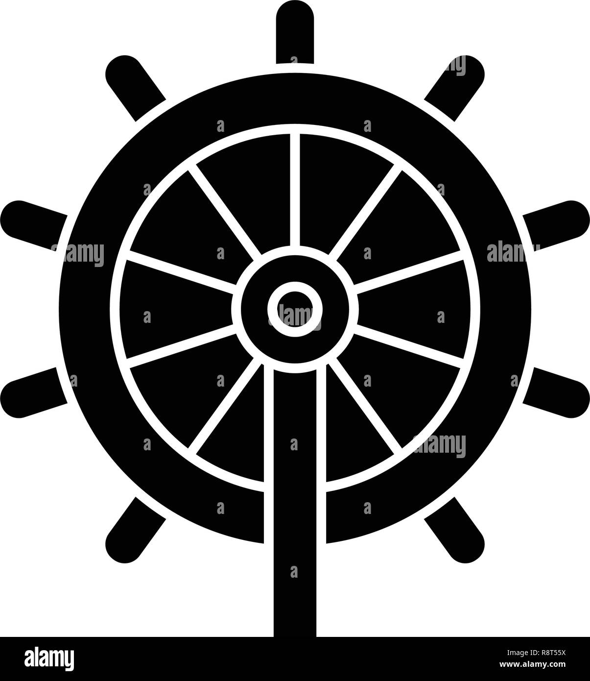 Business steering wheel black vector concept icon. Business steering ...