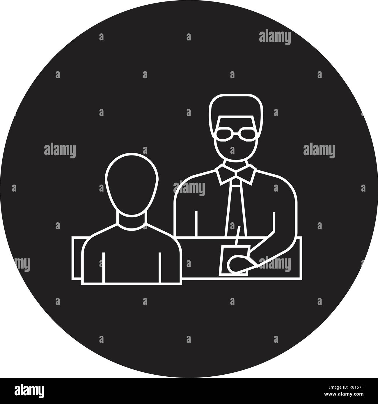 Businessman giving instructions black vector concept icon. Businessman ...