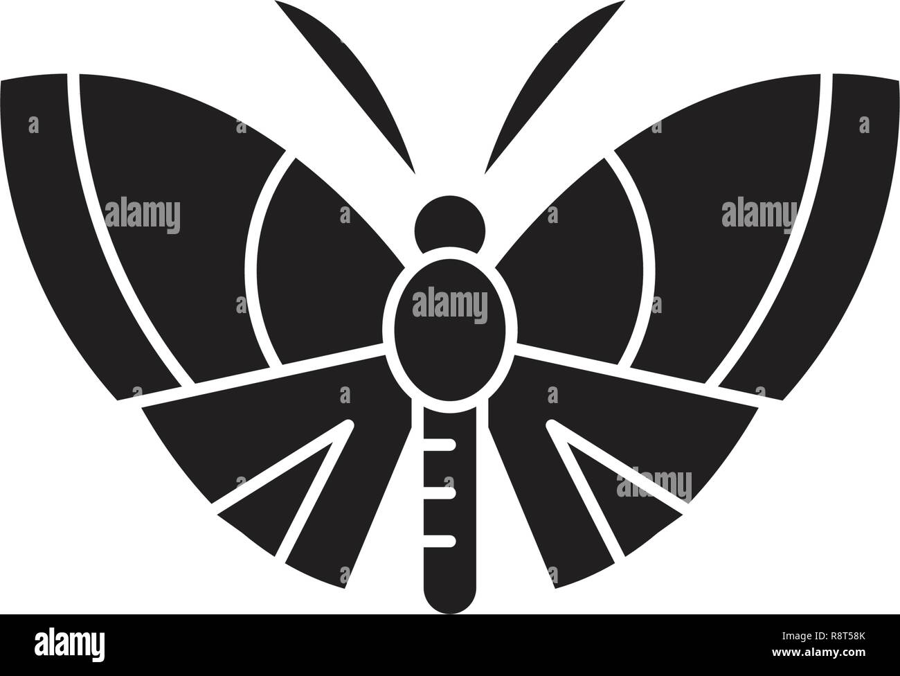 Butterfly black vector concept icon. Butterfly flat illustration, sign ...